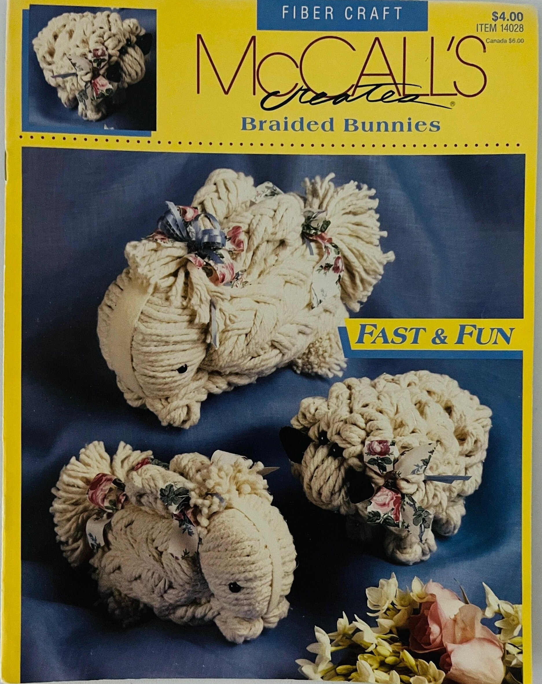 Mop Dolls, "braided Bunnies", Mccall's Creates Pattern Leaflet #14028 ...