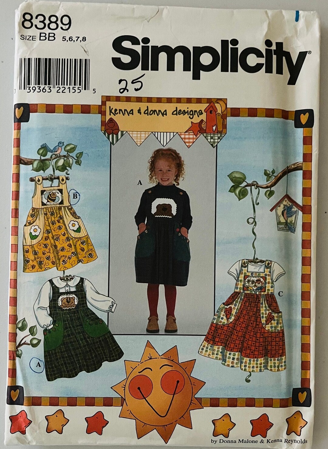 Simplicity 8389, Child's Sundress or Jumper Pattern, Kenna & Donna ...