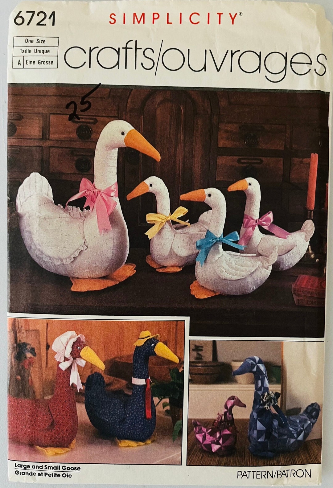 Simplicity Crafts 6721, Stuffed Goose Pattern - Etsy