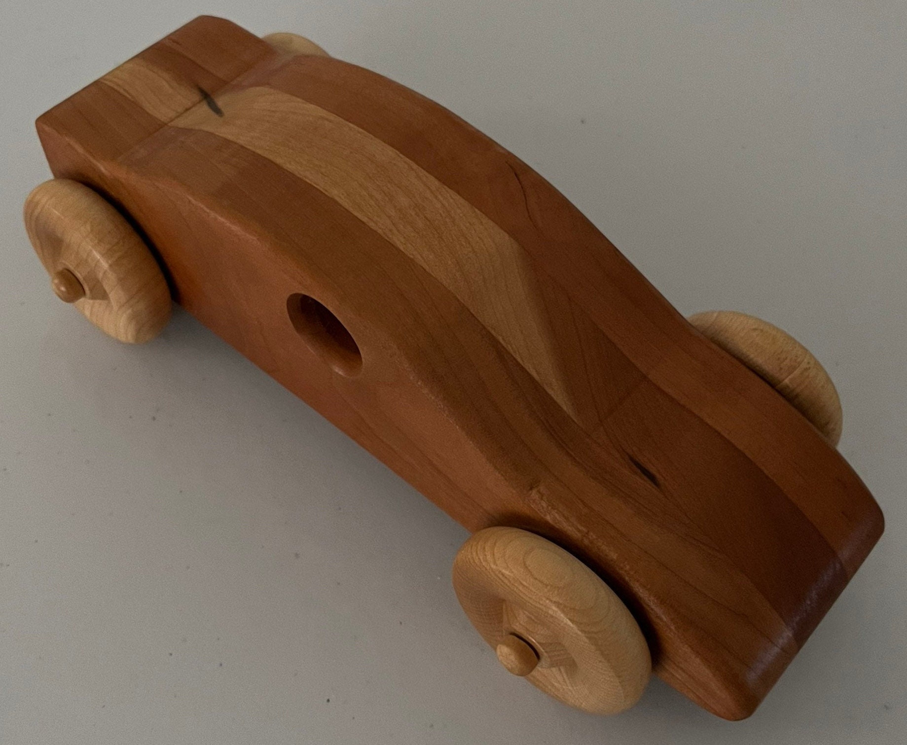 Wooden Race Car, Cherry Wood Toys - Etsy