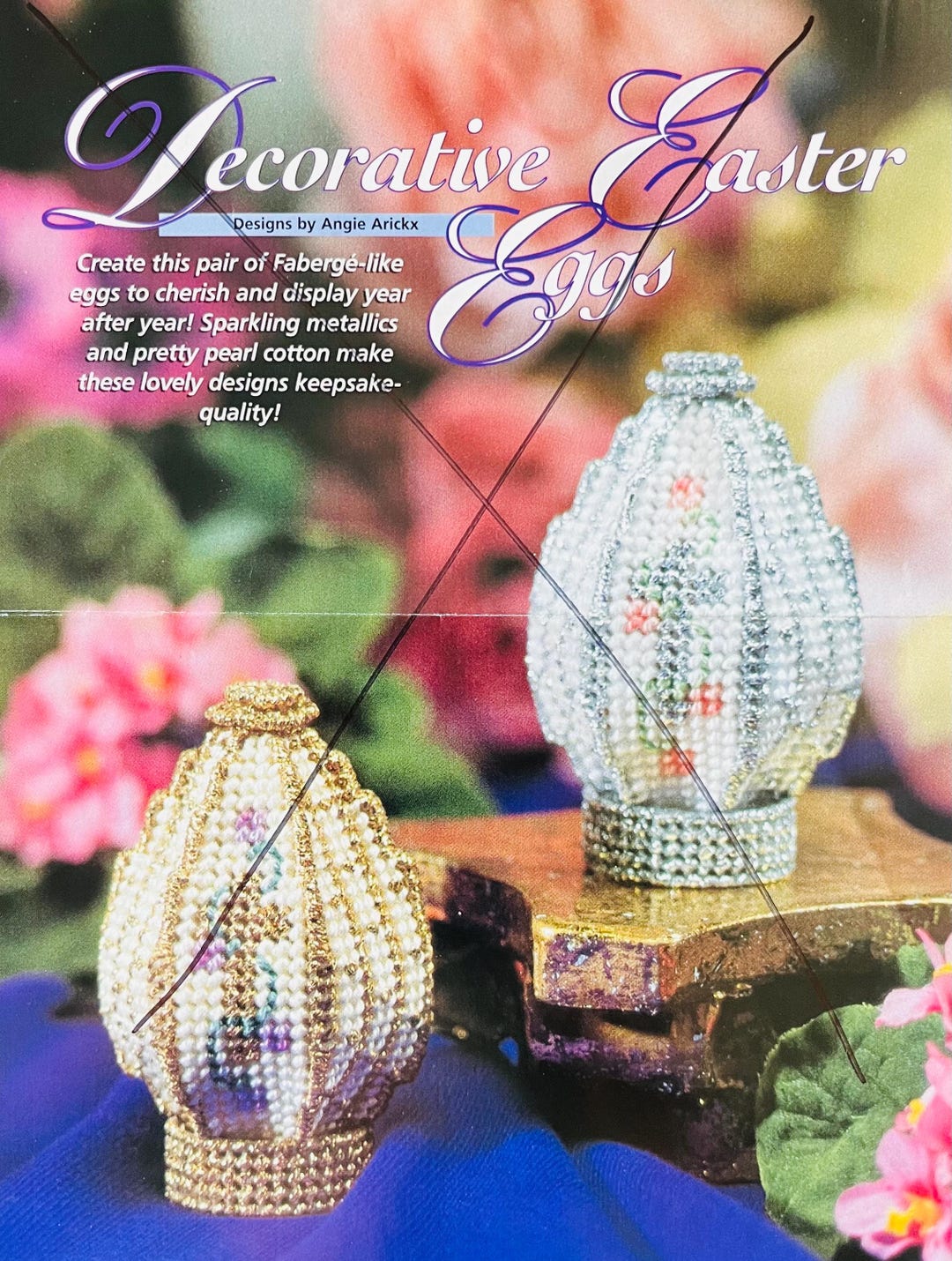 Decorative Easter Eggs, Faberge Inspired Needlepoint Eggs, Plastic ...