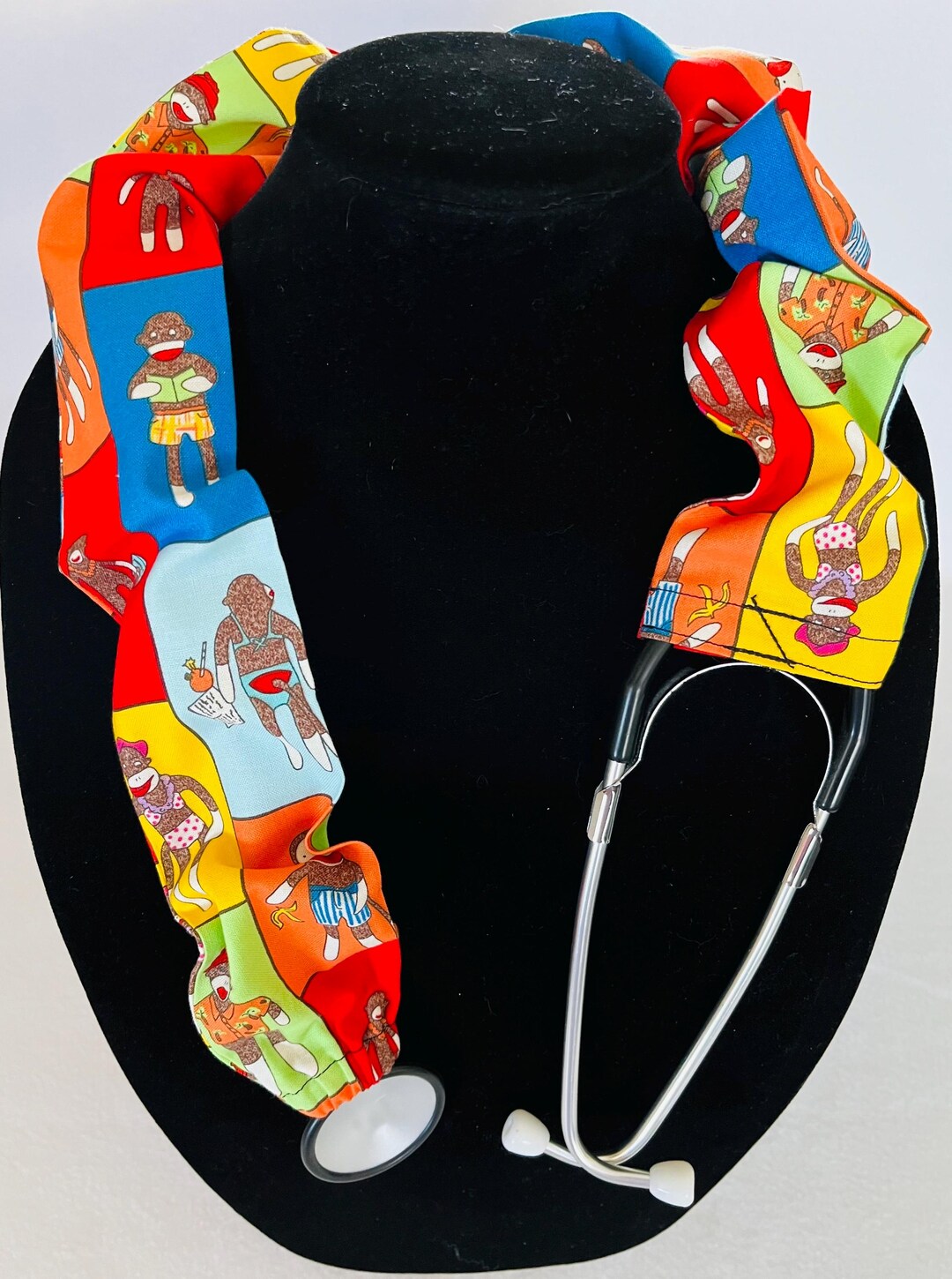 Sock Monkey Stethoscope Cover, Monkey Gifts, Red Scrubs Accessories ...