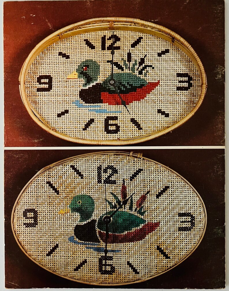 Clocks Counted Cross Stitch & Stenciling Designs: Strawberry, Daisy ...
