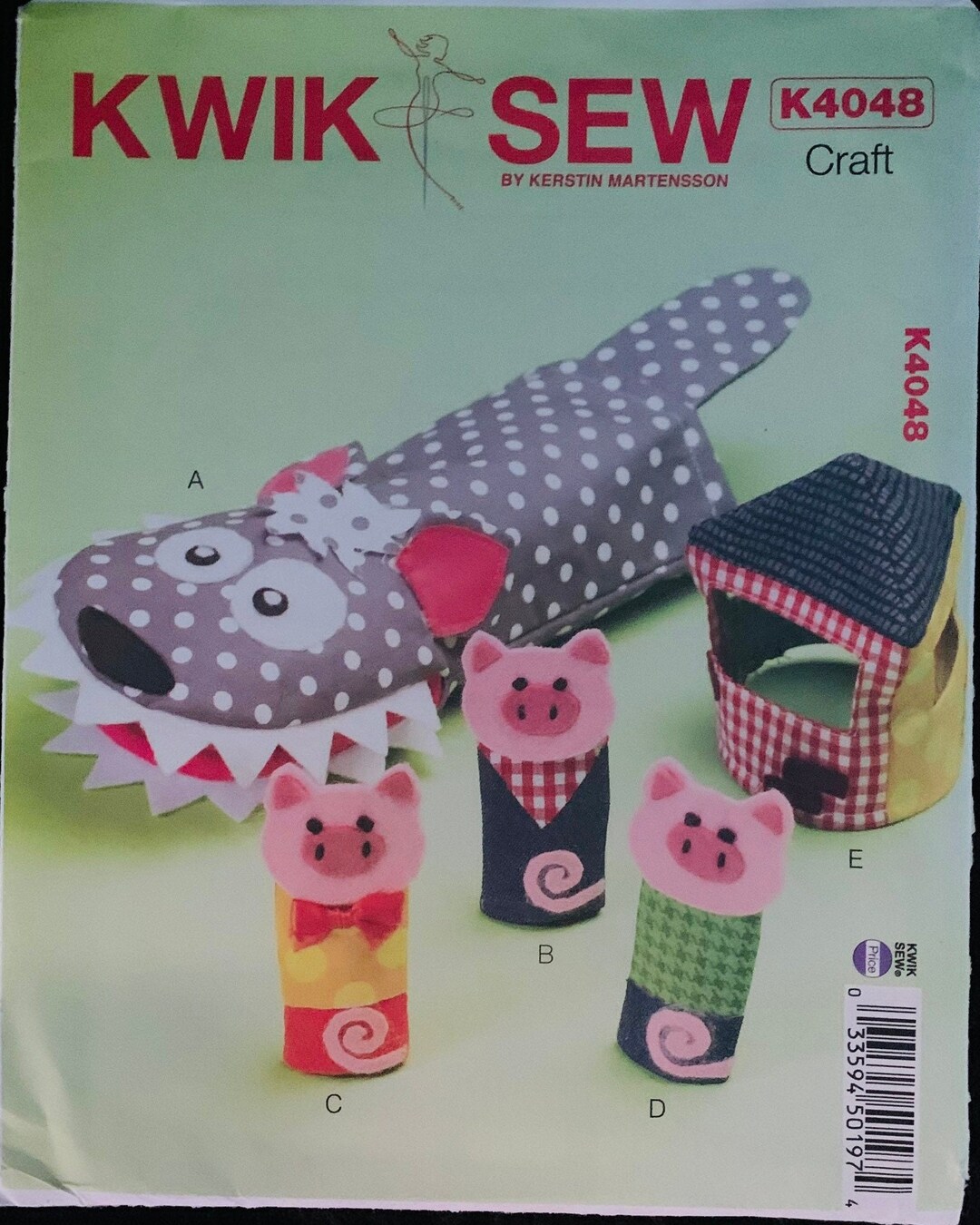 Three Little Pigs & Big Bad Wolf Puppets Sewing Pattern K4048 - Etsy