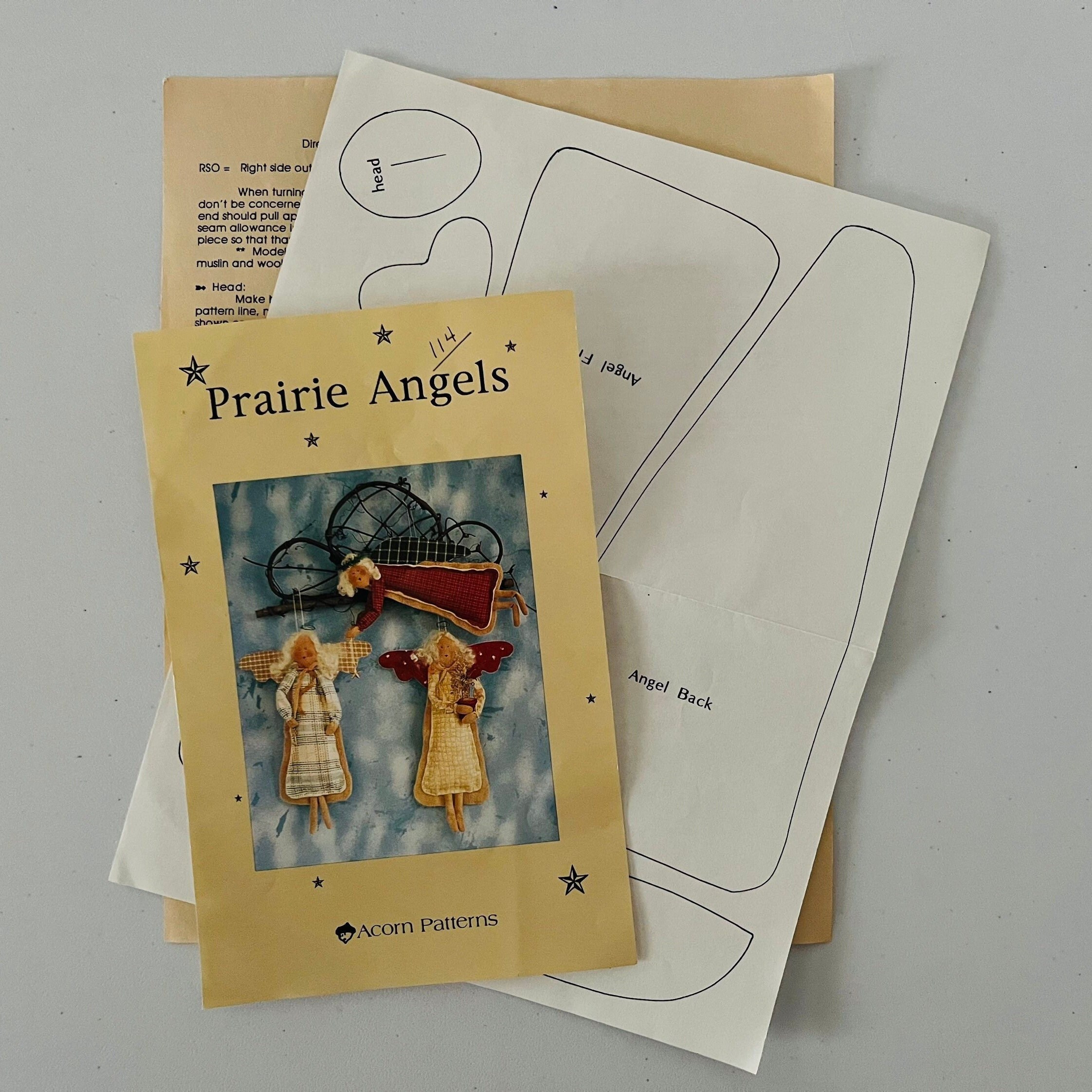 Prairie Angels, Primitive Folk Angels, Doll Making, Acorn Patterns - Etsy