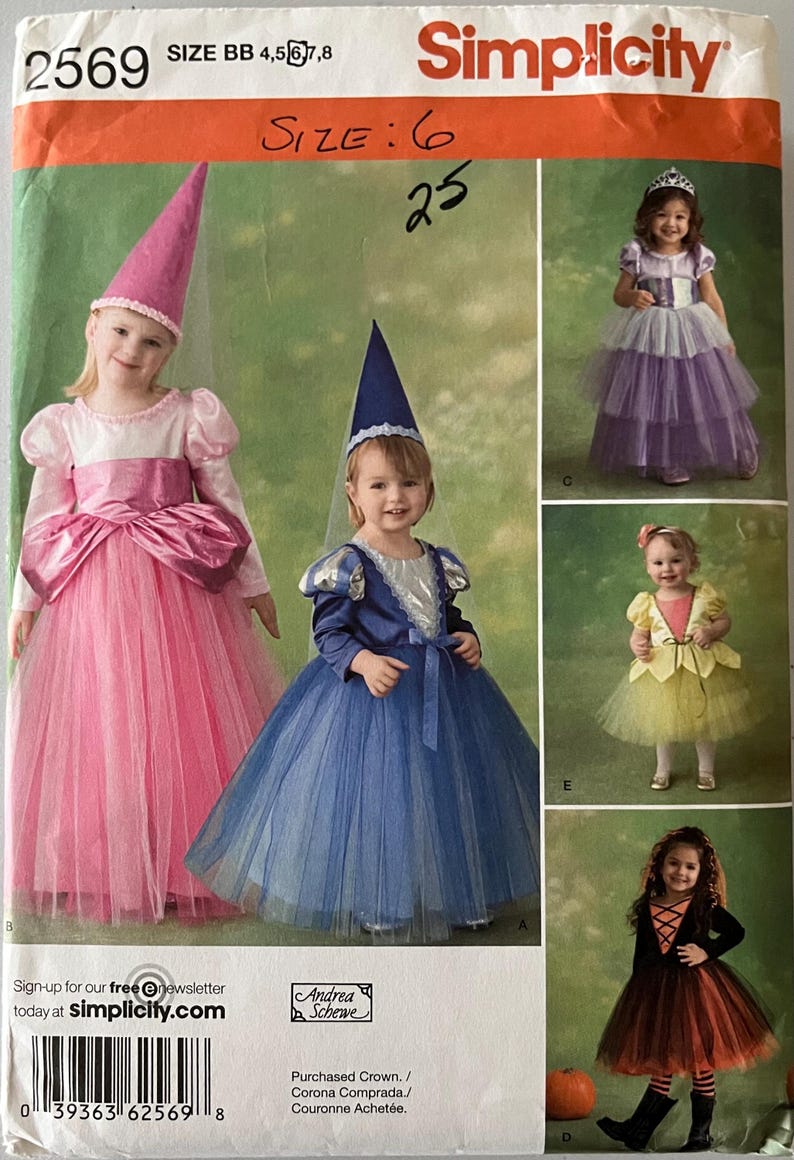 Simplicity 2569, Toddlers' & Child's Costumes, Fairy and Princess ...