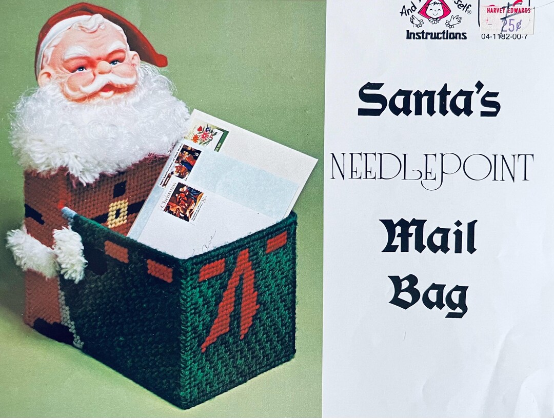 Santa's Mail Bag: Plastic Canvas Mail Caddy, Pattern Sheet - Etsy