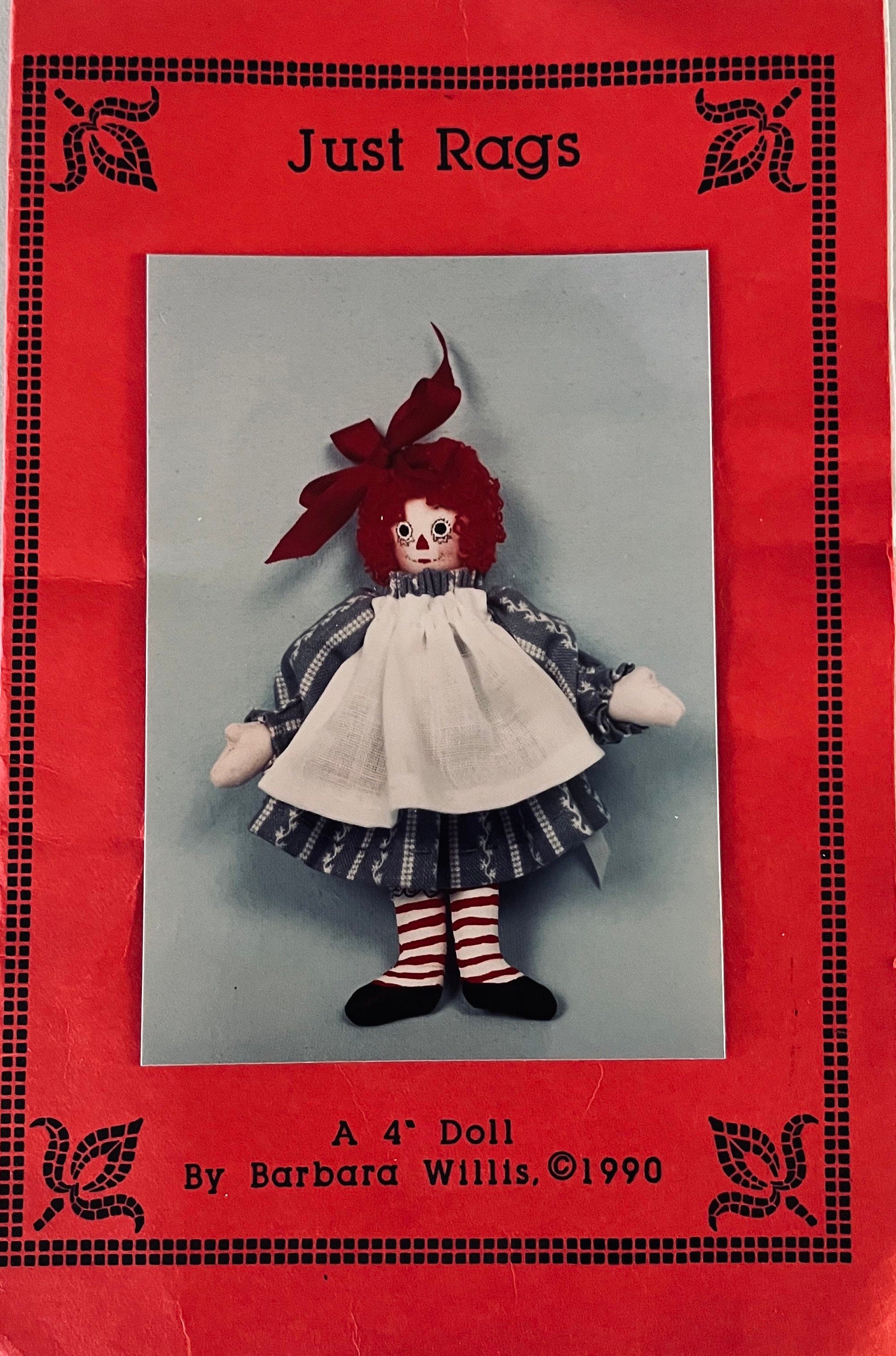 Rag Doll Pattern, "just Rags", Miniature Doll, by Barbara Willis - Etsy