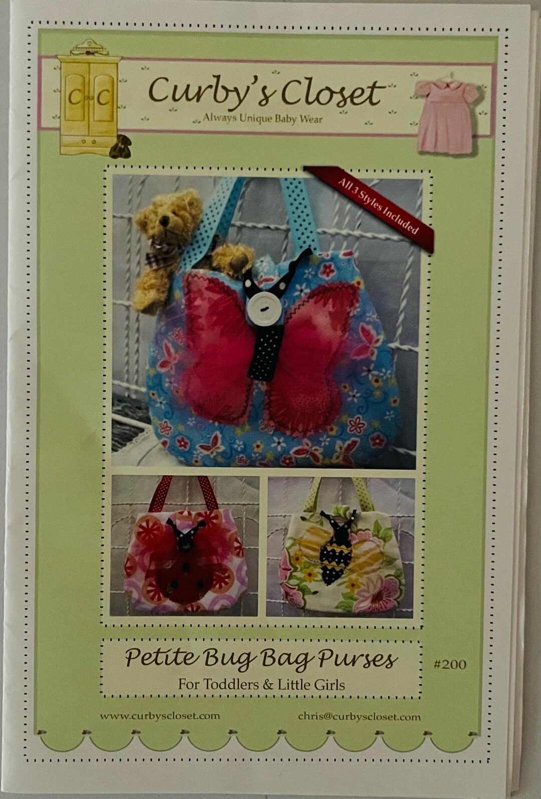 Bug Bag Purse Pattern: Butterfly, Ladybug, Bee - Curby's Closet #200 - Etsy