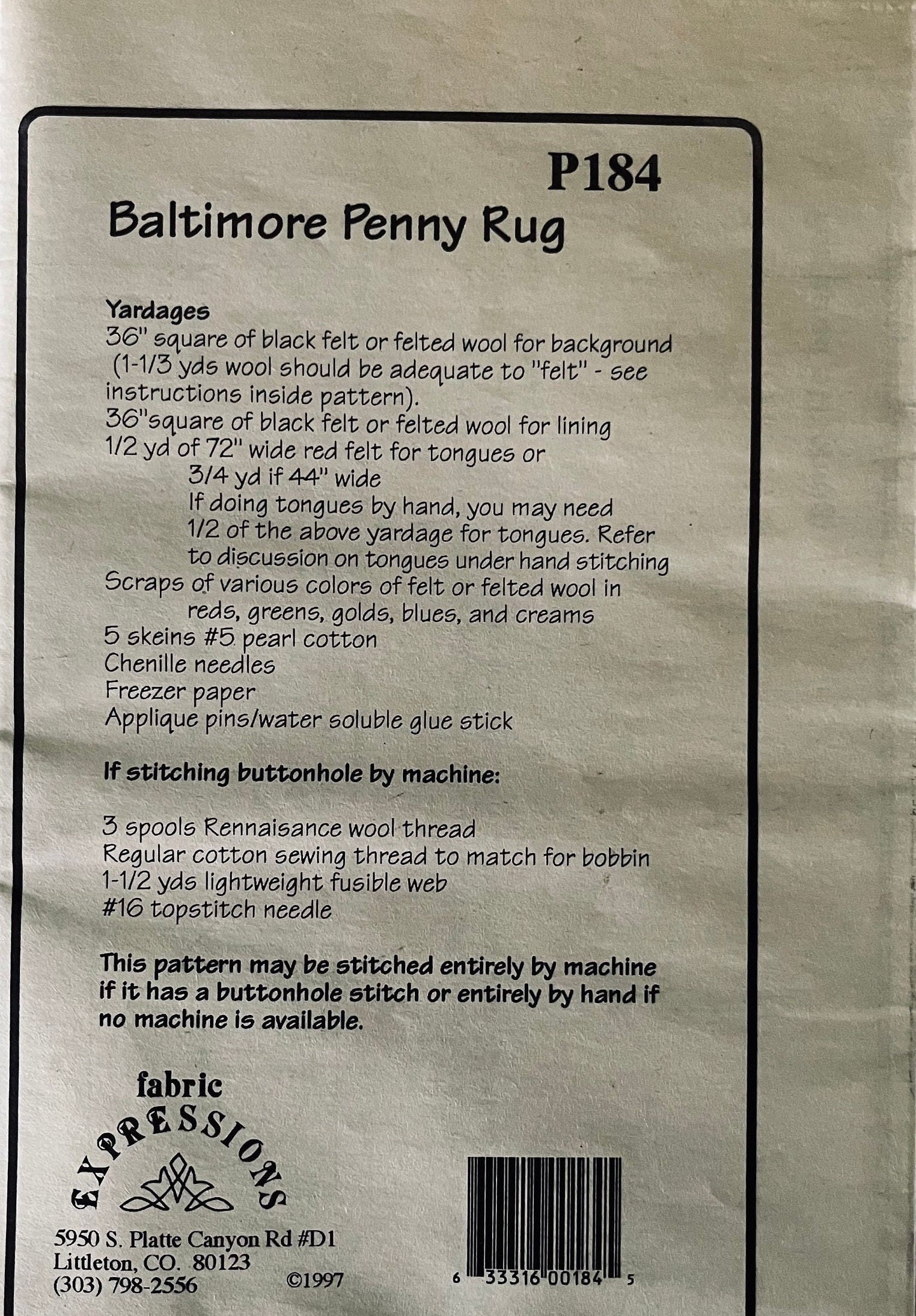 Baltimore Penny Rug, Felted Wool Table Shawl or Tree Skirt Pattern P184 ...