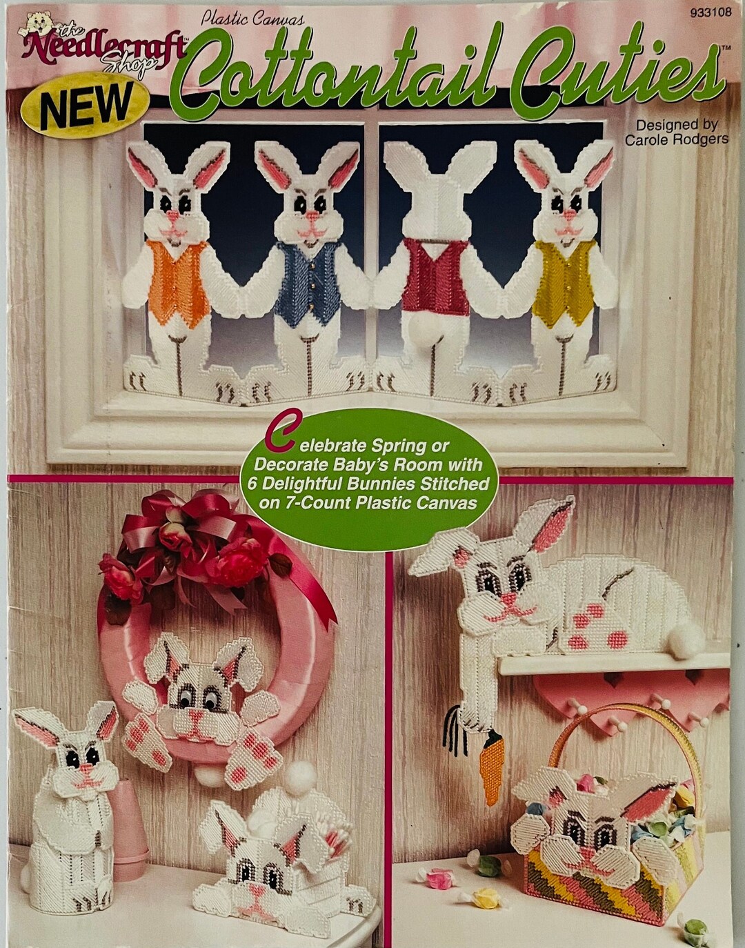Plastic Canvas Bunny, "cottontail Cuties", Bunny Plastic Canvas Pattern ...