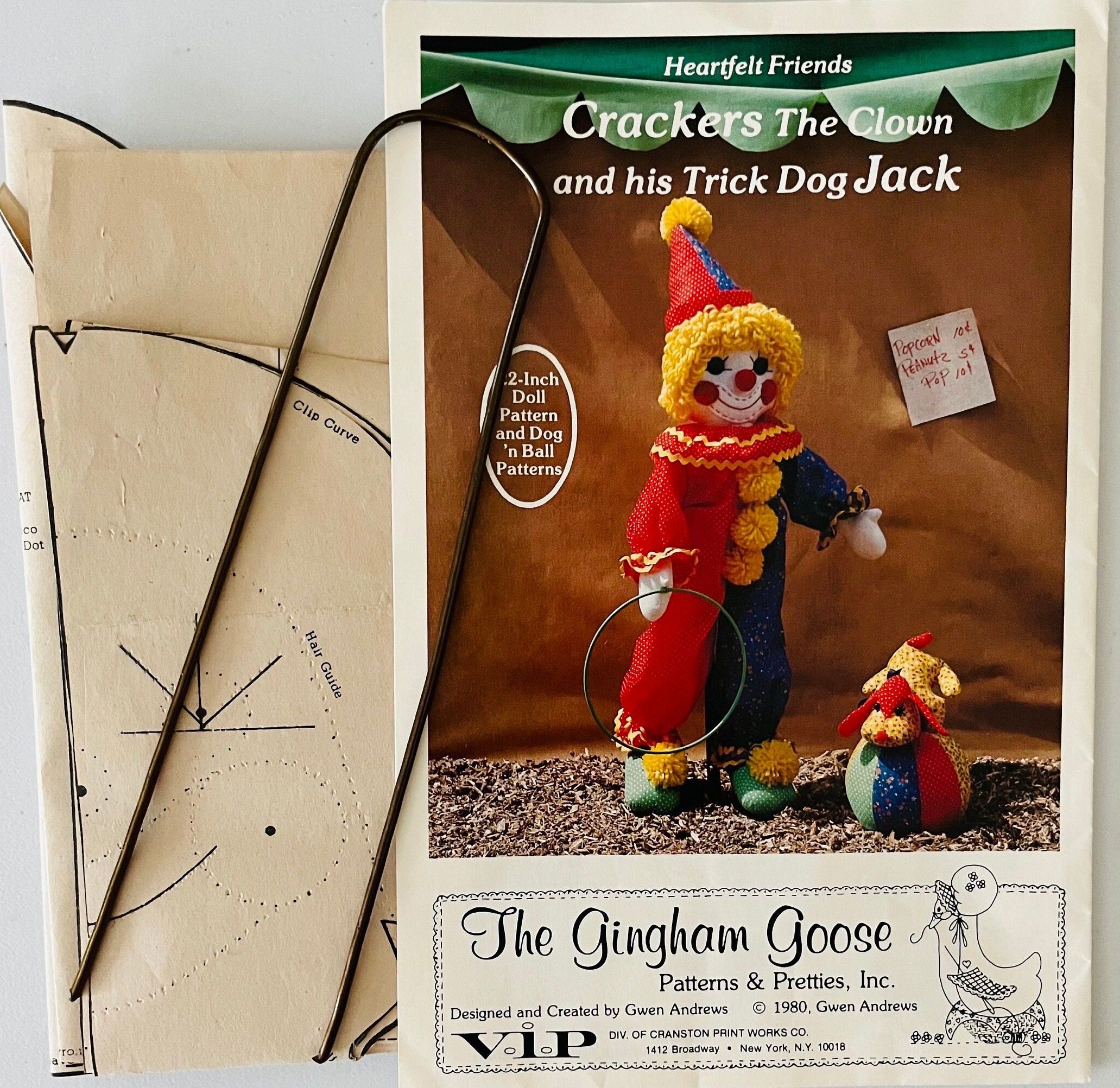 Clown Doll Pattern, crackers the Clown and His Trick Dog Jack GGP-024 ...