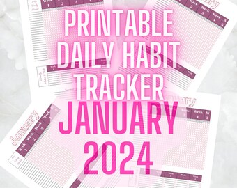 Daily Habit Tracker 2024 Printable for March Track Weekly Habits ...