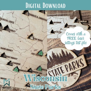 Wisconsin State Parks Map Visit Tracking Digital Files: Svg, Png, Jpeg ...