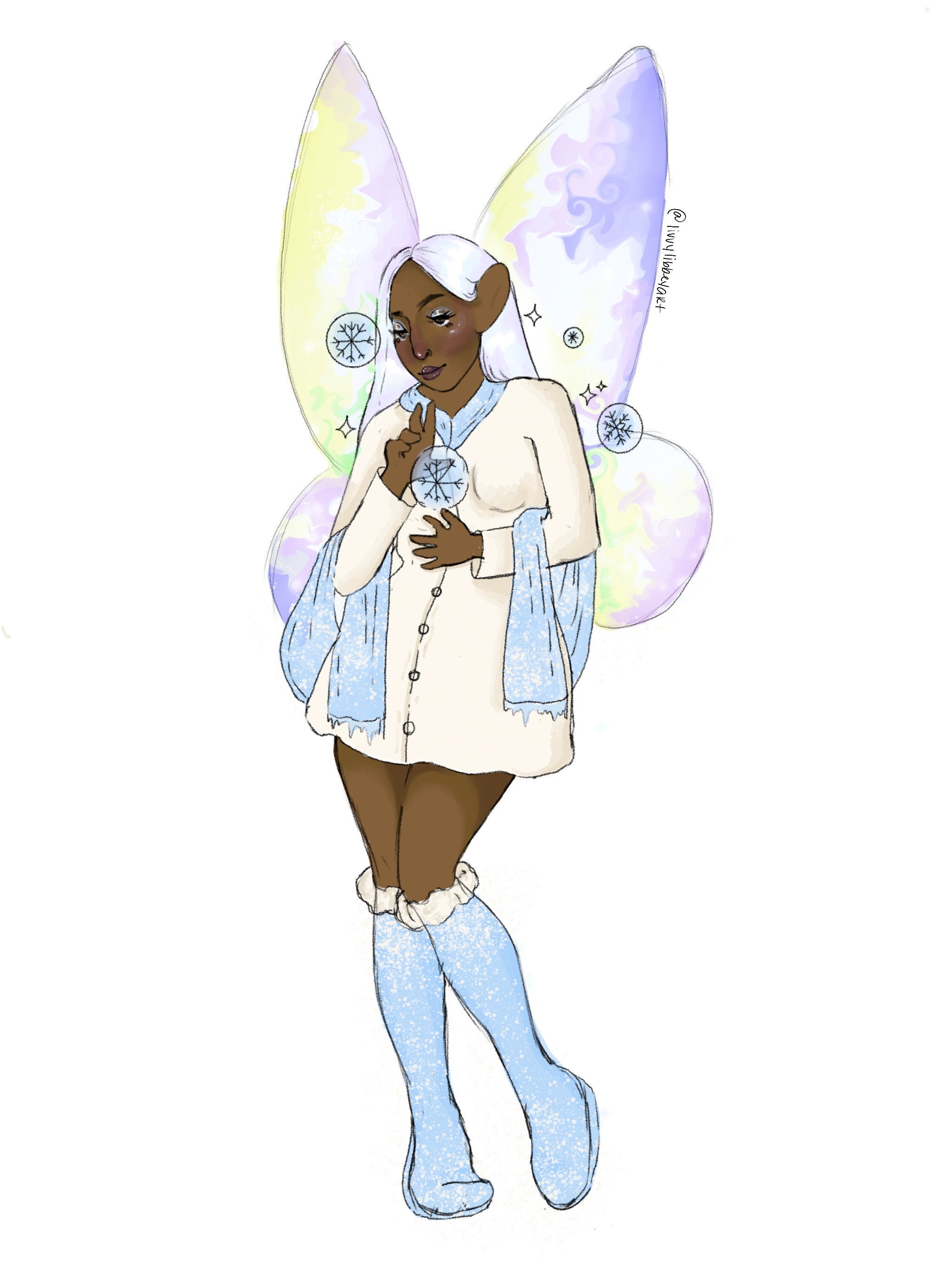 Snowflake Fairy Vinyl Sticker Faerie Art Aesthetic Sticker for ...