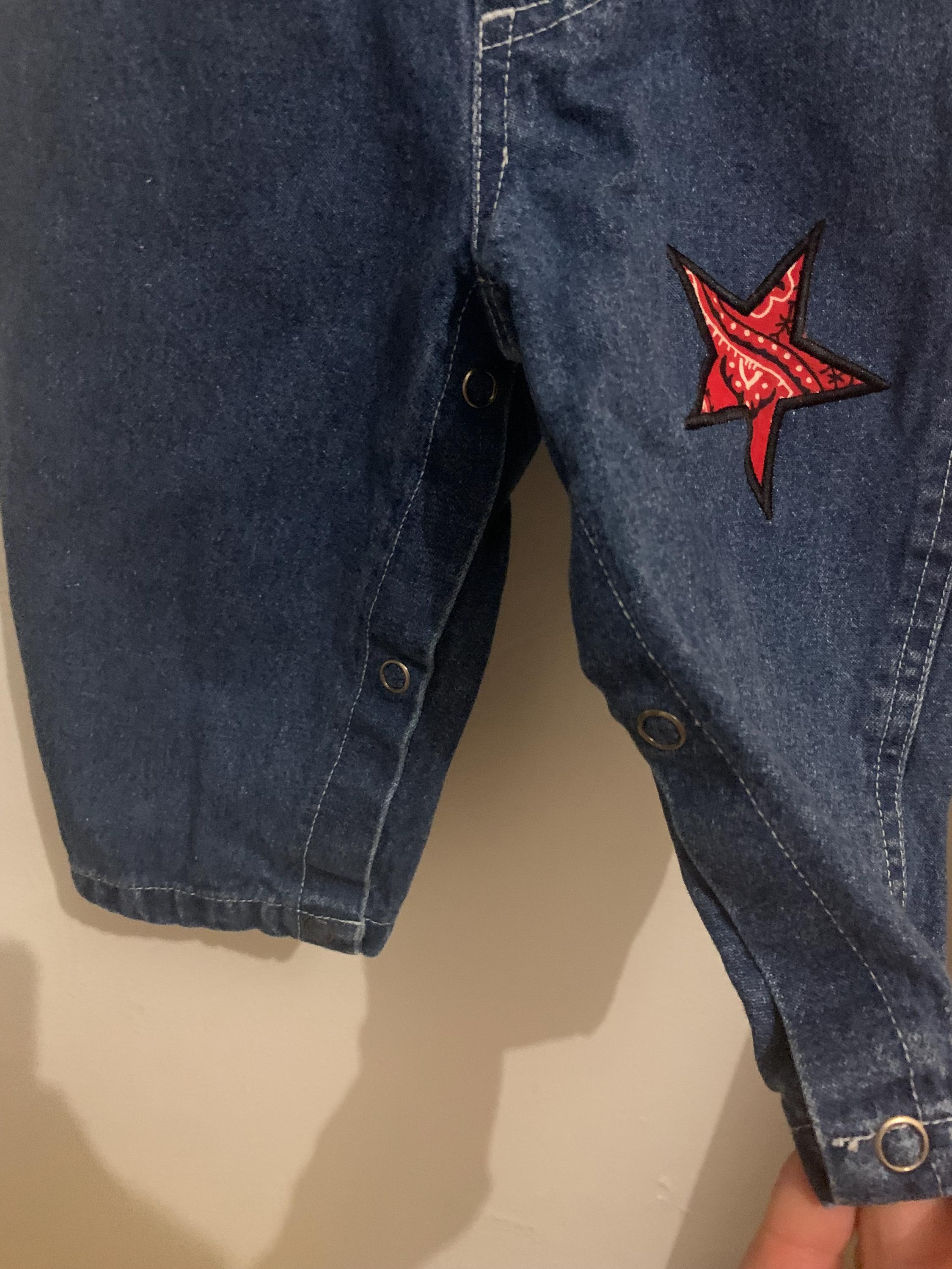 Vintage Baby Western Horse Embroidered Denim Bib Overalls , Wild Wild ...