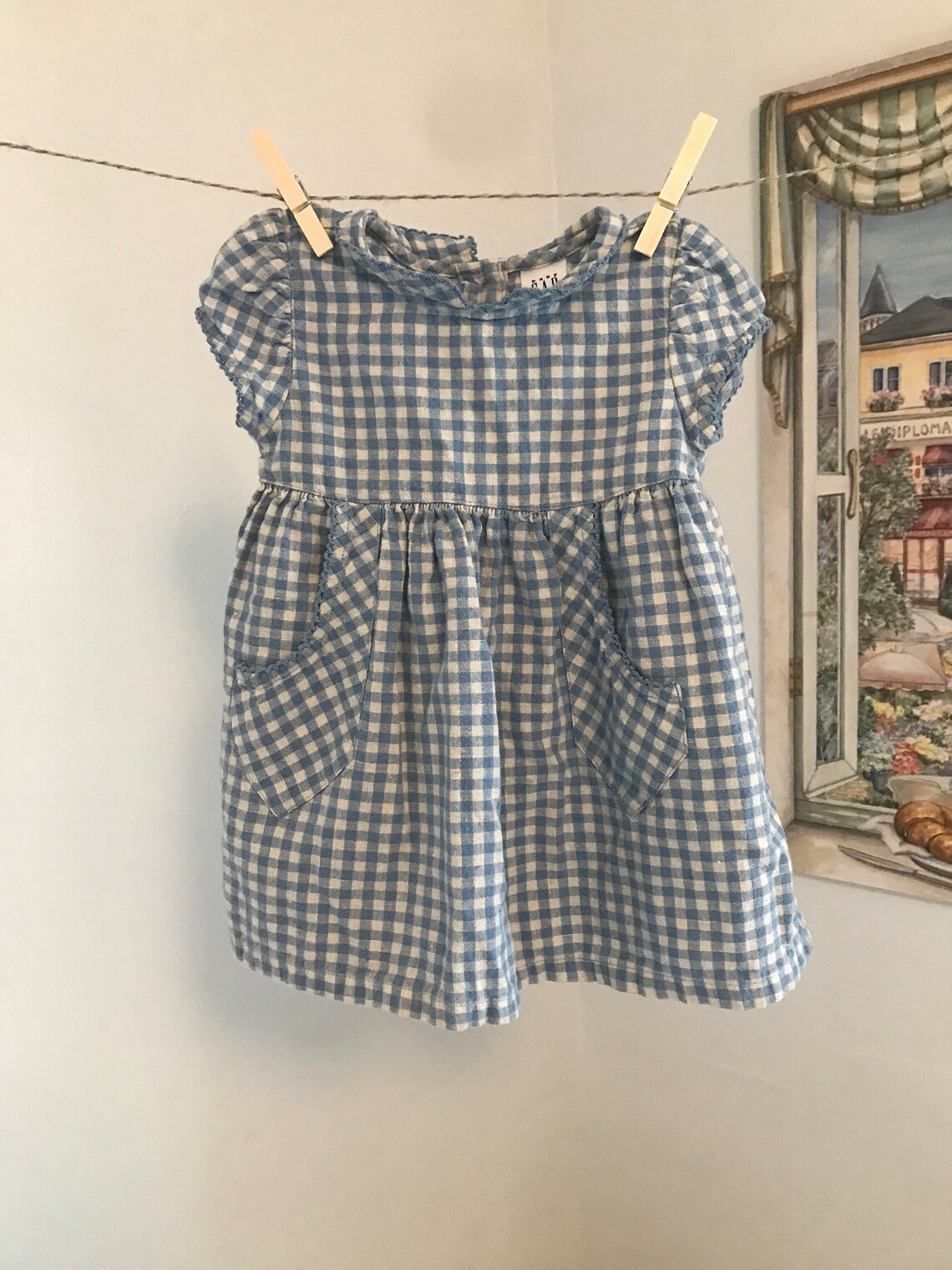 Vintage Baby Gap Blue Infant Linen Dress 90s, Linen and Cotton Dress - Etsy