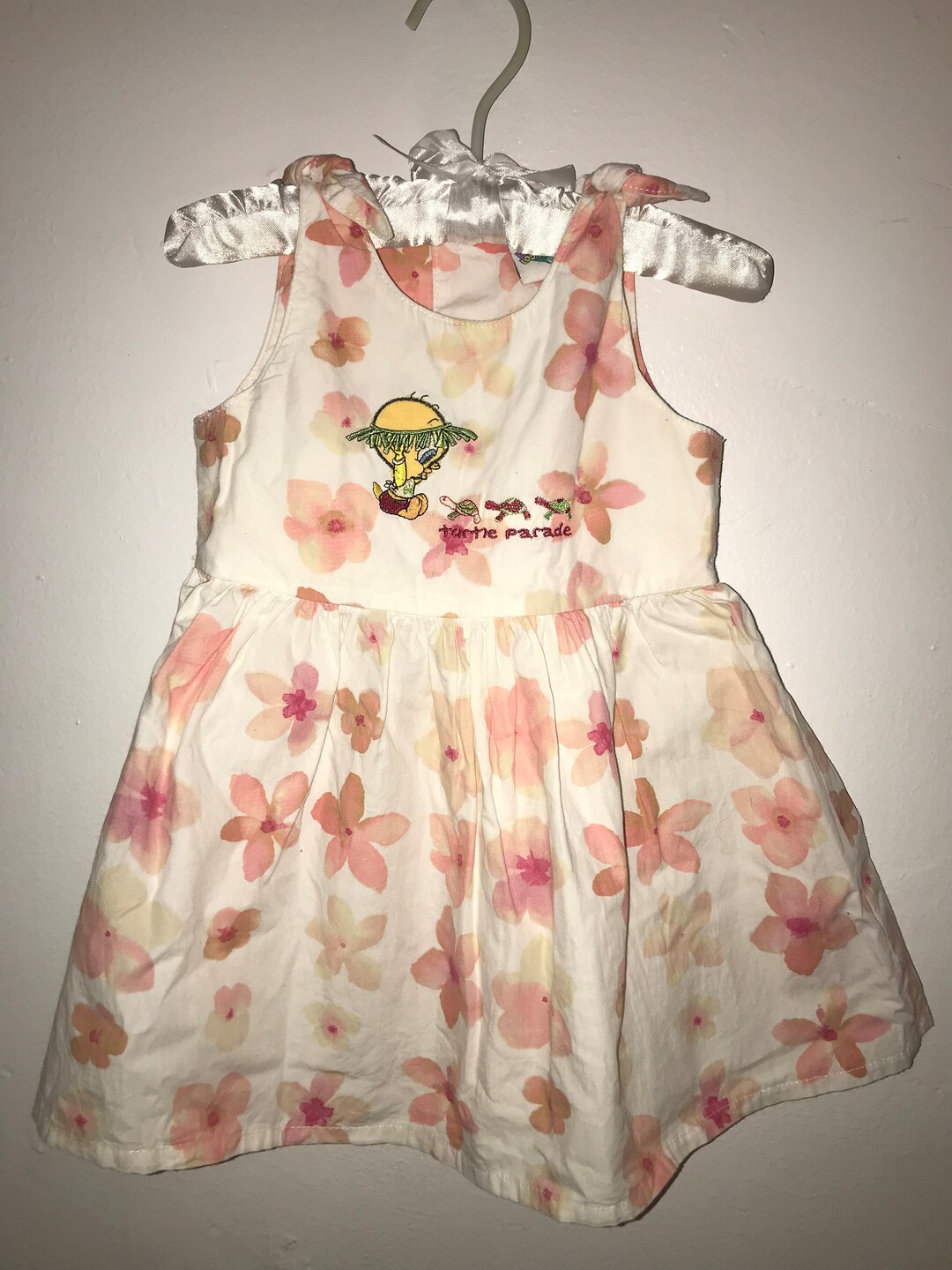 Vintage Baby Looney Tunes Tweety Bird Toddler Floral Sun Dress 100% ...