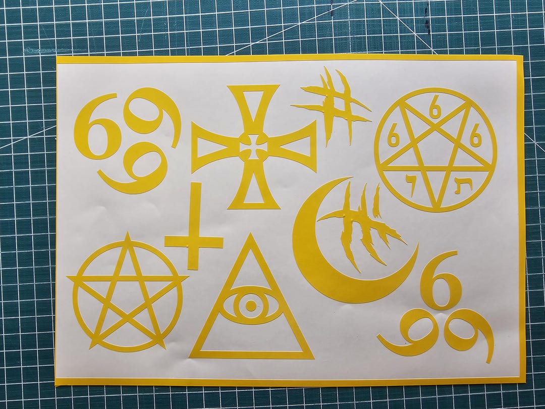 Satanic Symbols Camo | Cerakote Stencil, Duracoat, Painting, Firearms ...