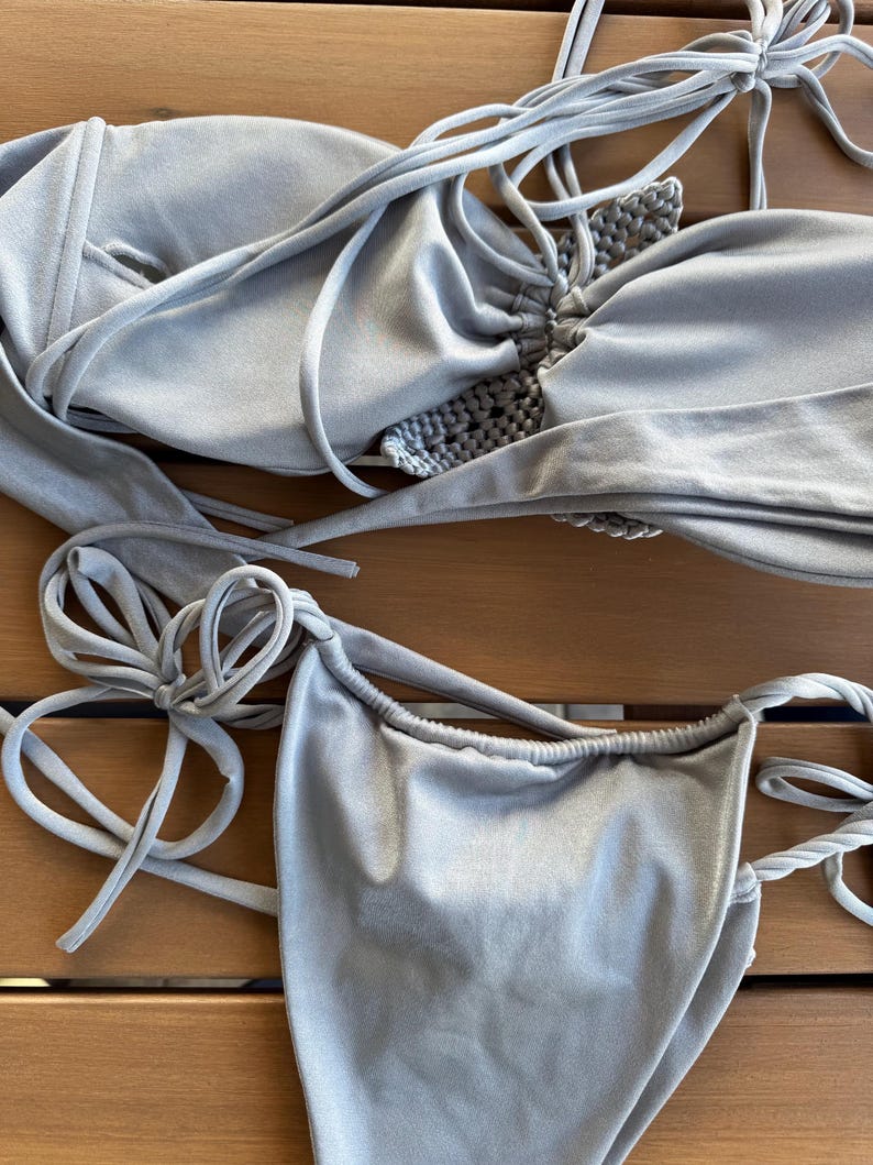 Macrame Swimsuit Bikini 2 Pieces | Handmade Macrame Swimsuit | Swimsuit ...
