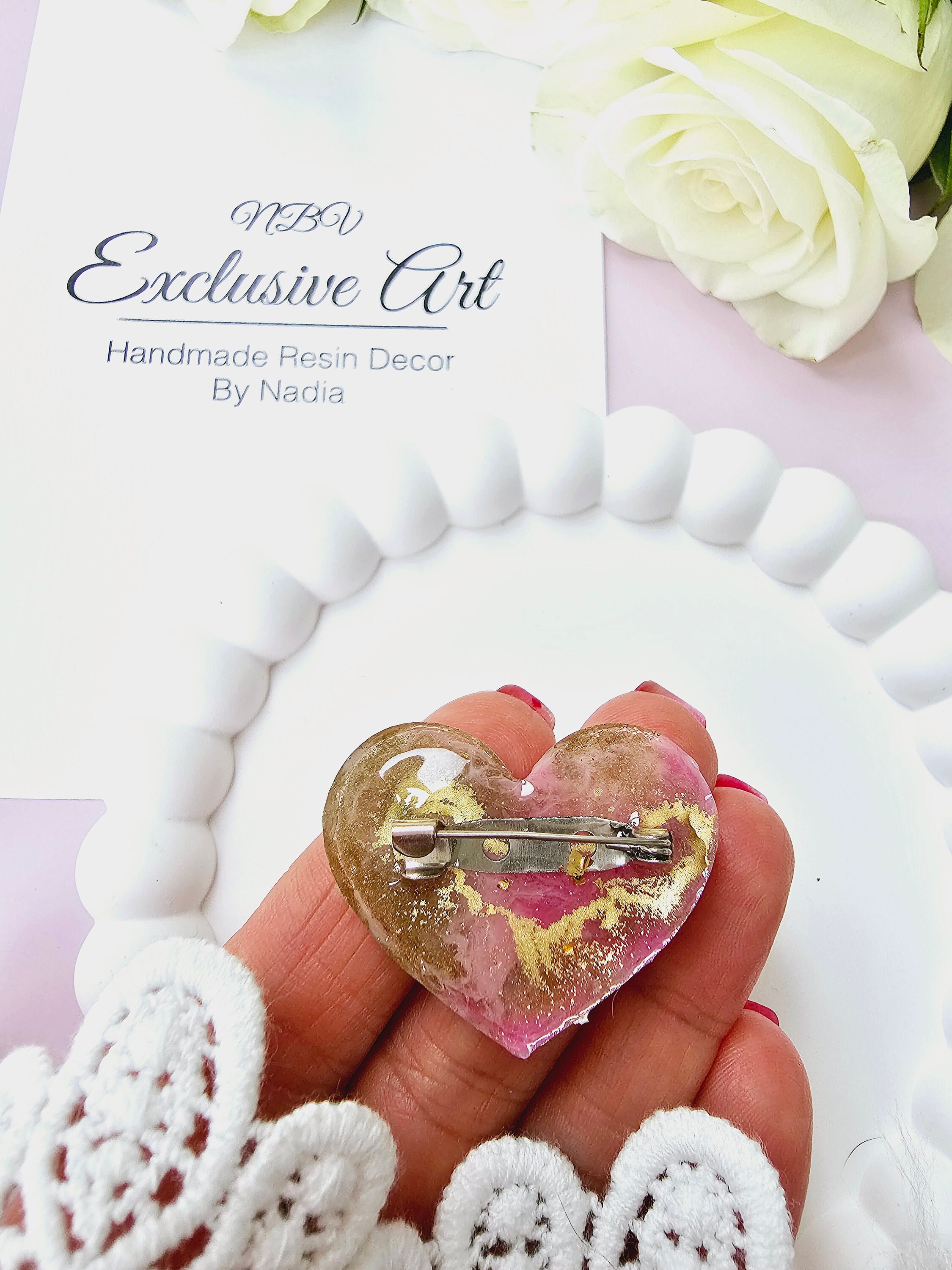 Heart Shape Broache/ Handmade - Etsy