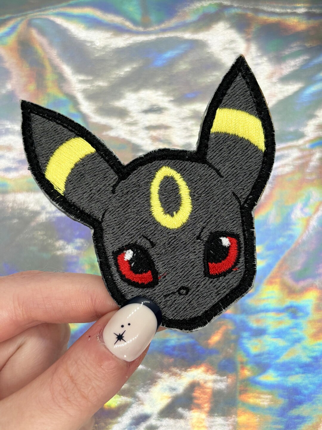 Umbreon Iron-on Patch, Eevee Evolution, Machine Embroidery, Bag ...
