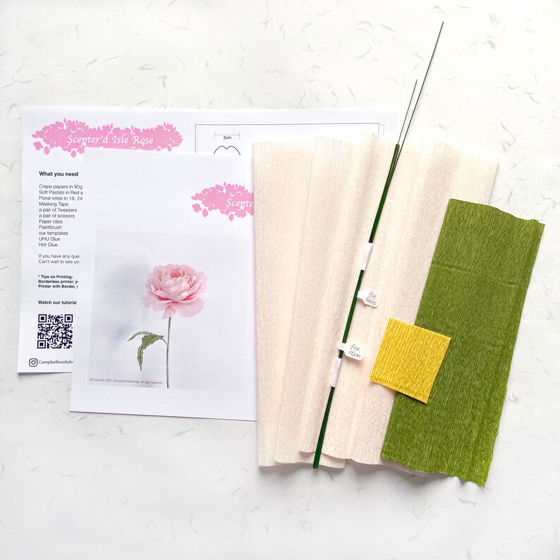 DIY KIT - Handmade Crepe Paper English Rose - Scepter'd Isle Flower's ...
