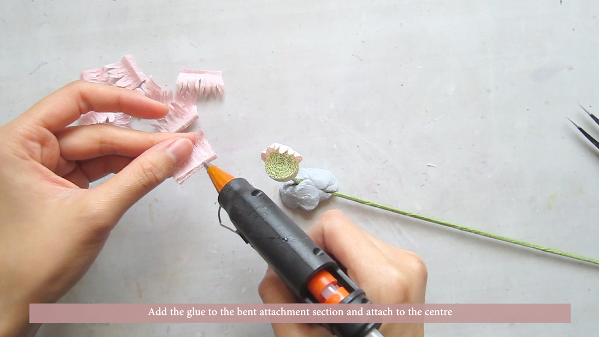 Digital Template Handmade Crepe Paper Gerbera Daisy Template With Video ...