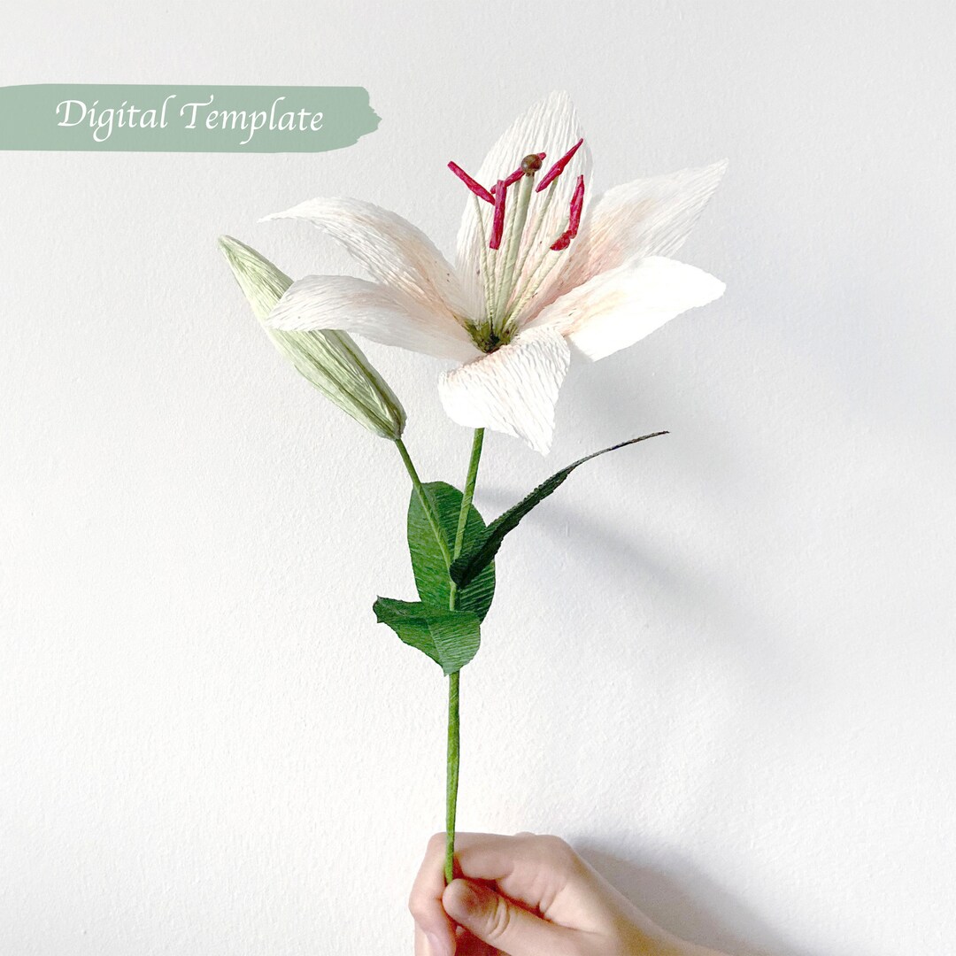 Digital Template Handmade Crepe Paper Oriental Lily Digital - Etsy
