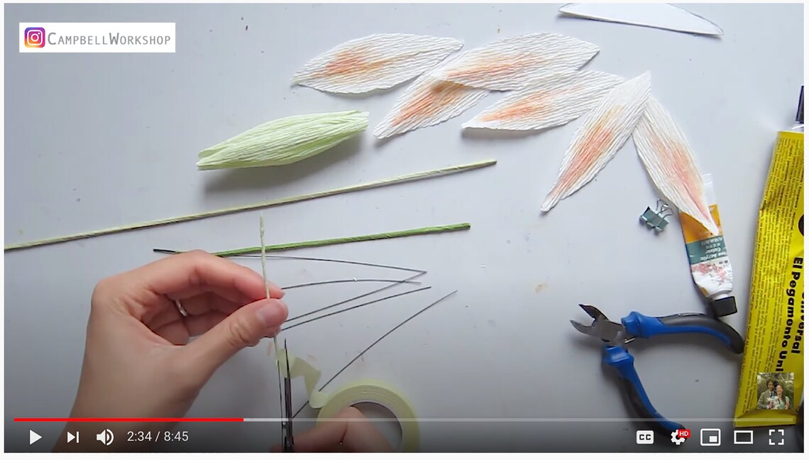 Digital Template Handmade Crepe Paper Oriental Lily Digital - Etsy