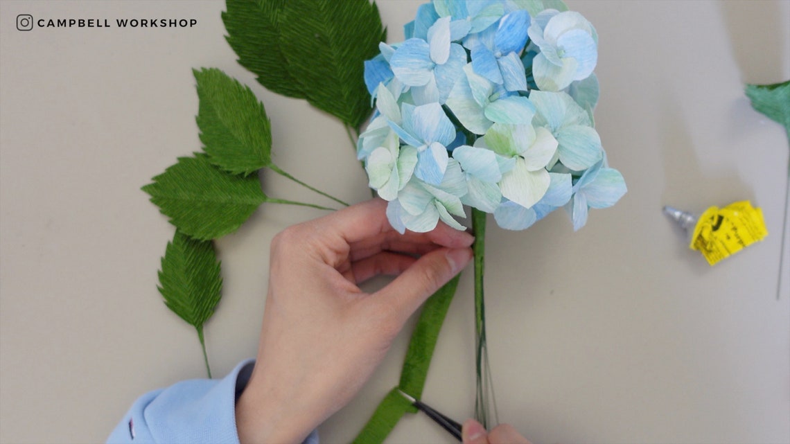 Digital Template Handmade Crepe Paper Hydrangea Digital Template With ...