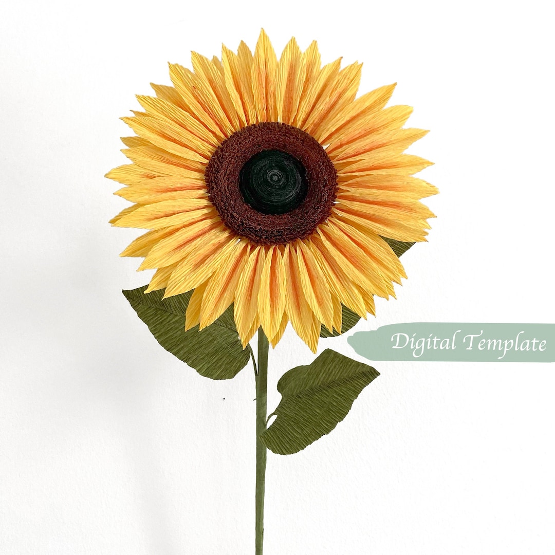 Digital Template Handmade Crepe Paper Sunflower Digital - Etsy