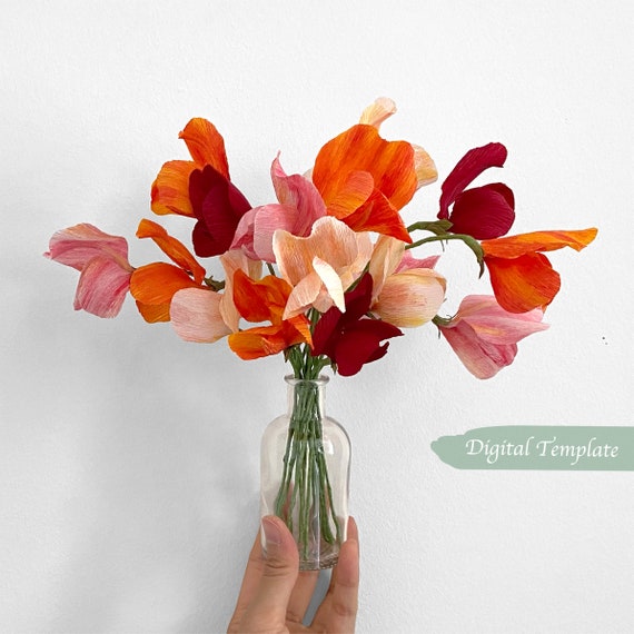 Digital Template Handmade Crepe Paper Theo's Sweet Pea - Etsy