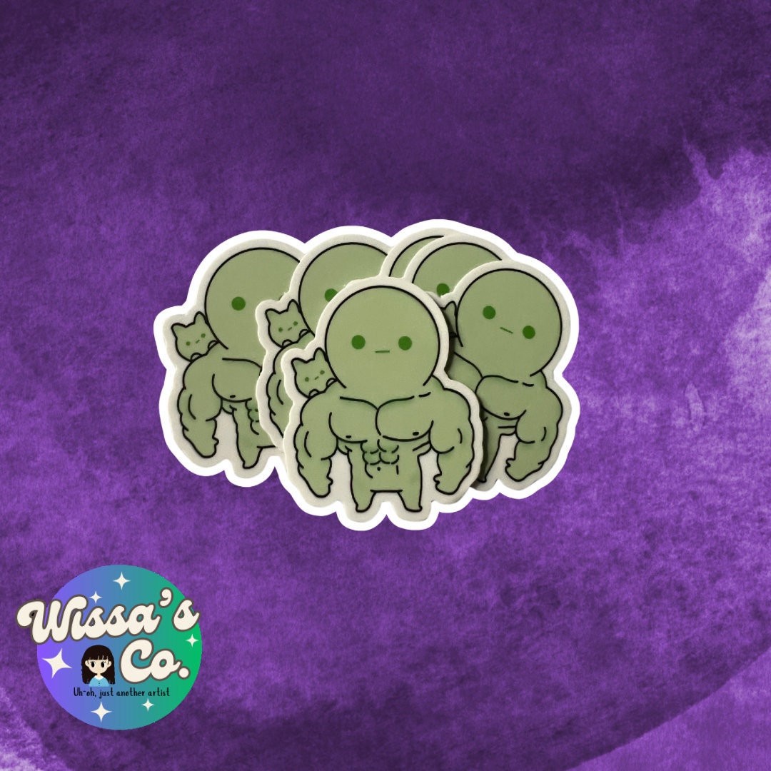 Buff Smiski Green Guy Sticker - Etsy