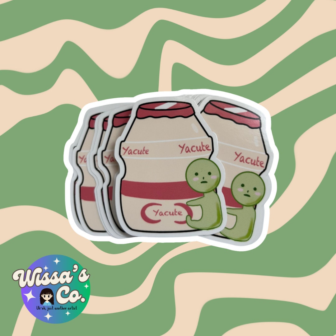 Yacute Smiski Green Guy Vinyl Sticker - Etsy