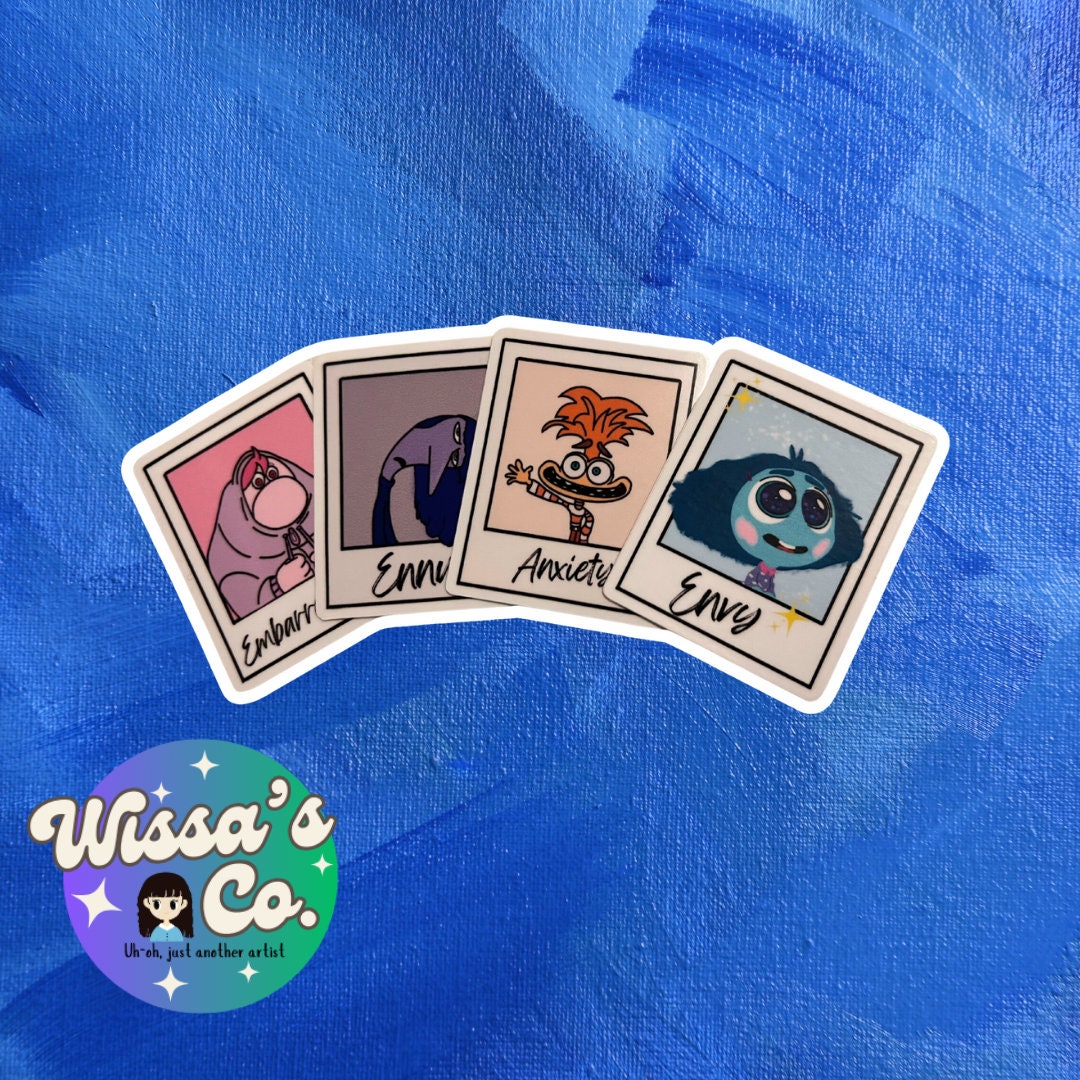 Inside Out 2 Emotions Polaroid Stickers: Anxiety, Envy, Ennui ...