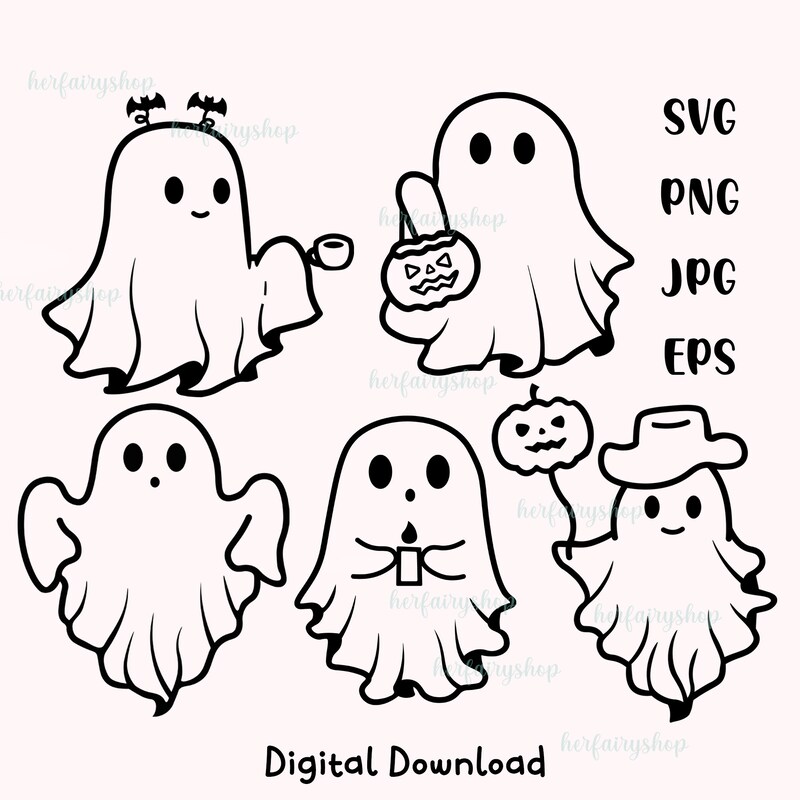 Ghost Clip Art Outline - Etsy