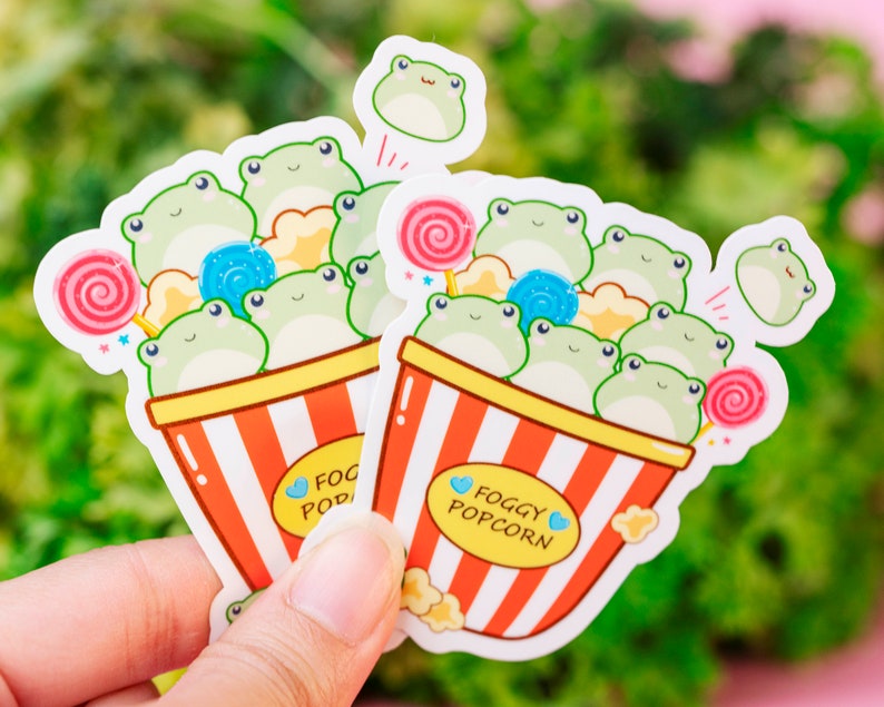 Froggy Sticker Popcorn Frog Cute Frog Stickers Journal - Etsy
