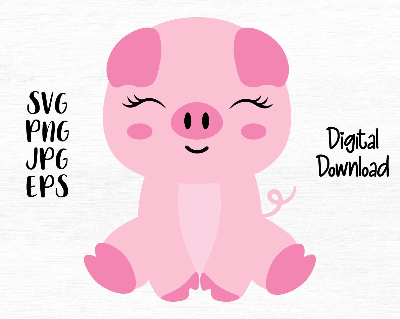 Pig SVG Cute Pig PNG Baby Pig Farm Pig Animal Svg - Etsy