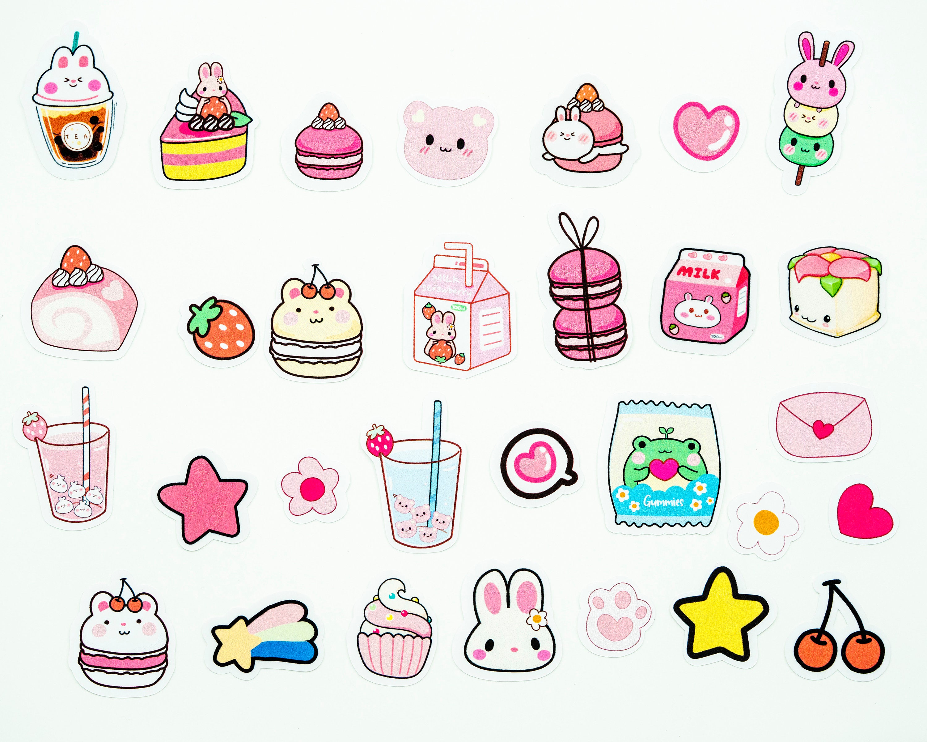30 Stickers Pack Pink Kawaii Stickers Cute Sticker Set | Etsy