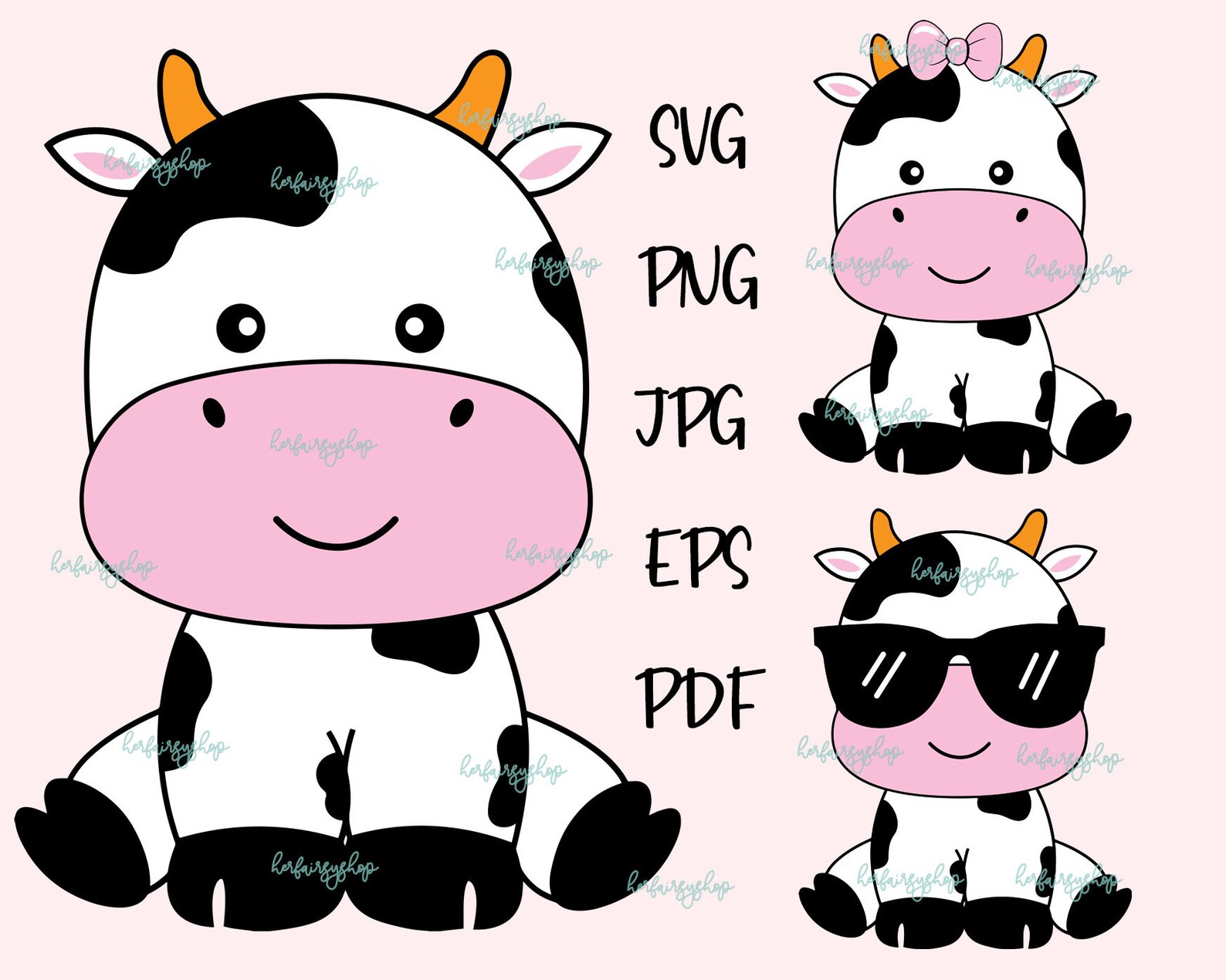Cute Cow Svg Baby Cow Svg Cow Svg Cow Print Svg Kid Farm - Etsy