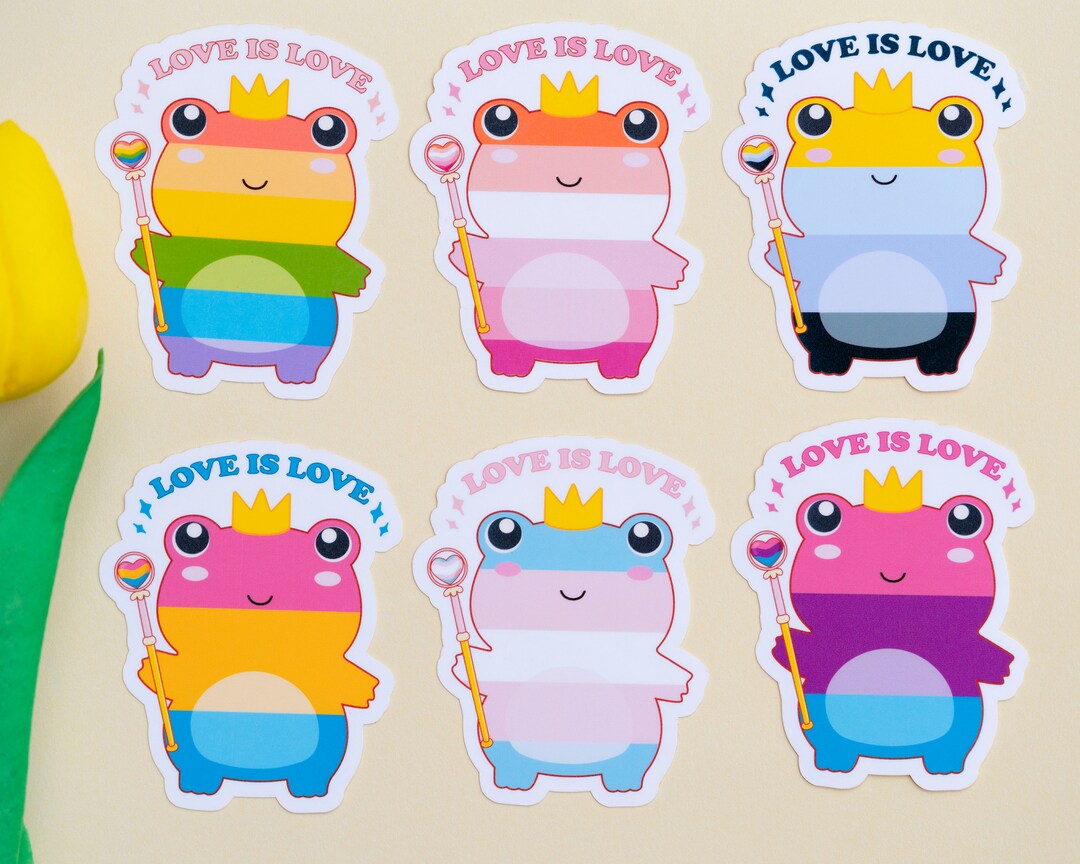 Love is Love LGBT, LGBT Frog Stickers, Lesbian Pan Bi Gay Ace Trans ...