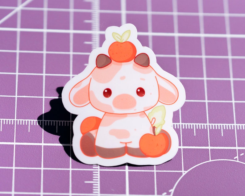Cute Cow Stickers Bundle I Kawaii Fruit Cow Sticker I - Etsy