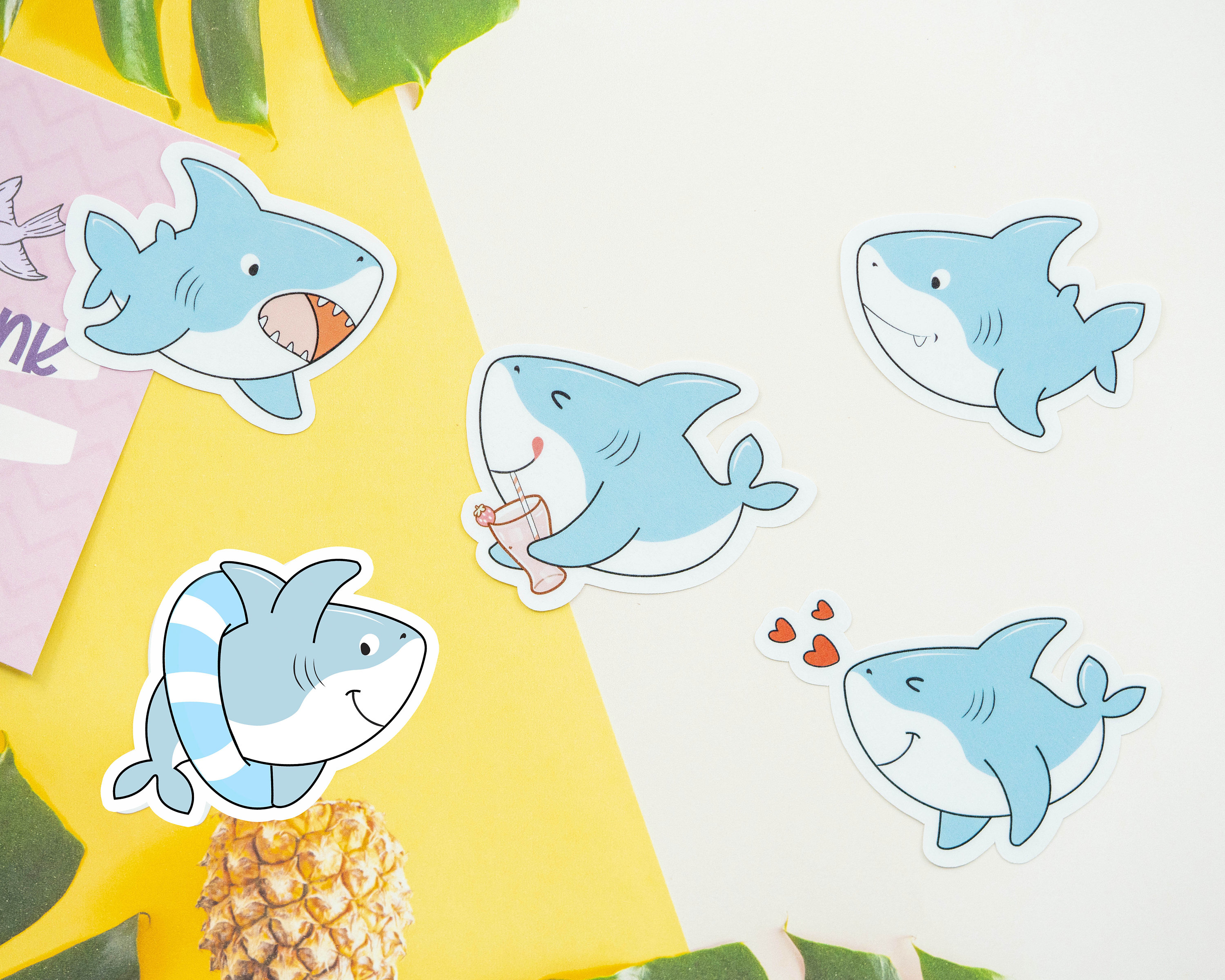 Baby Shark Sticker Bundle 5 Cute Shark Stickers Laptop - Etsy