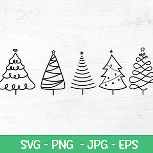 Christmas Tree SVG, Pine Tree ,pine Hand Drawn Svg, Winter Svg ...