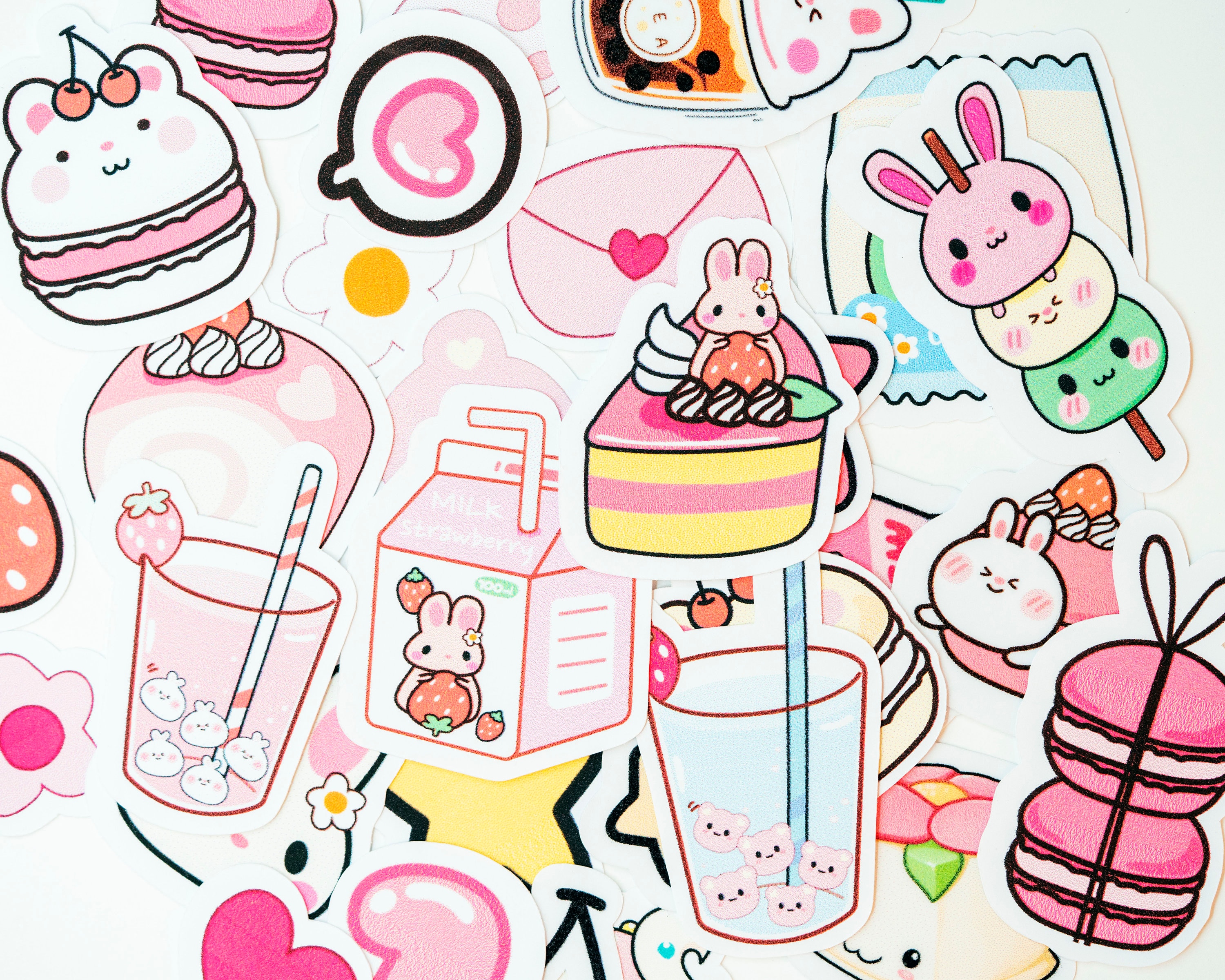 30 stickers pack Pink Kawaii stickers Cute Sticker Set | Etsy