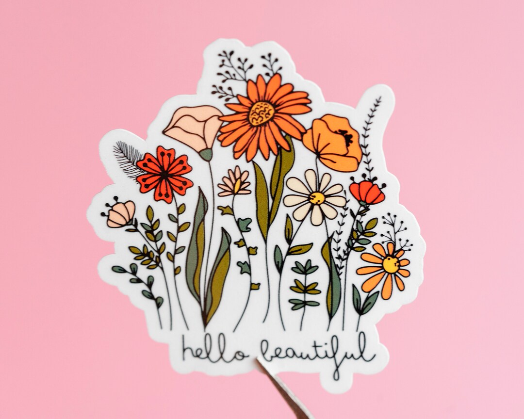 Hello Beautiful Sticker, Encouraging Inspirational Sticker, Positive ...