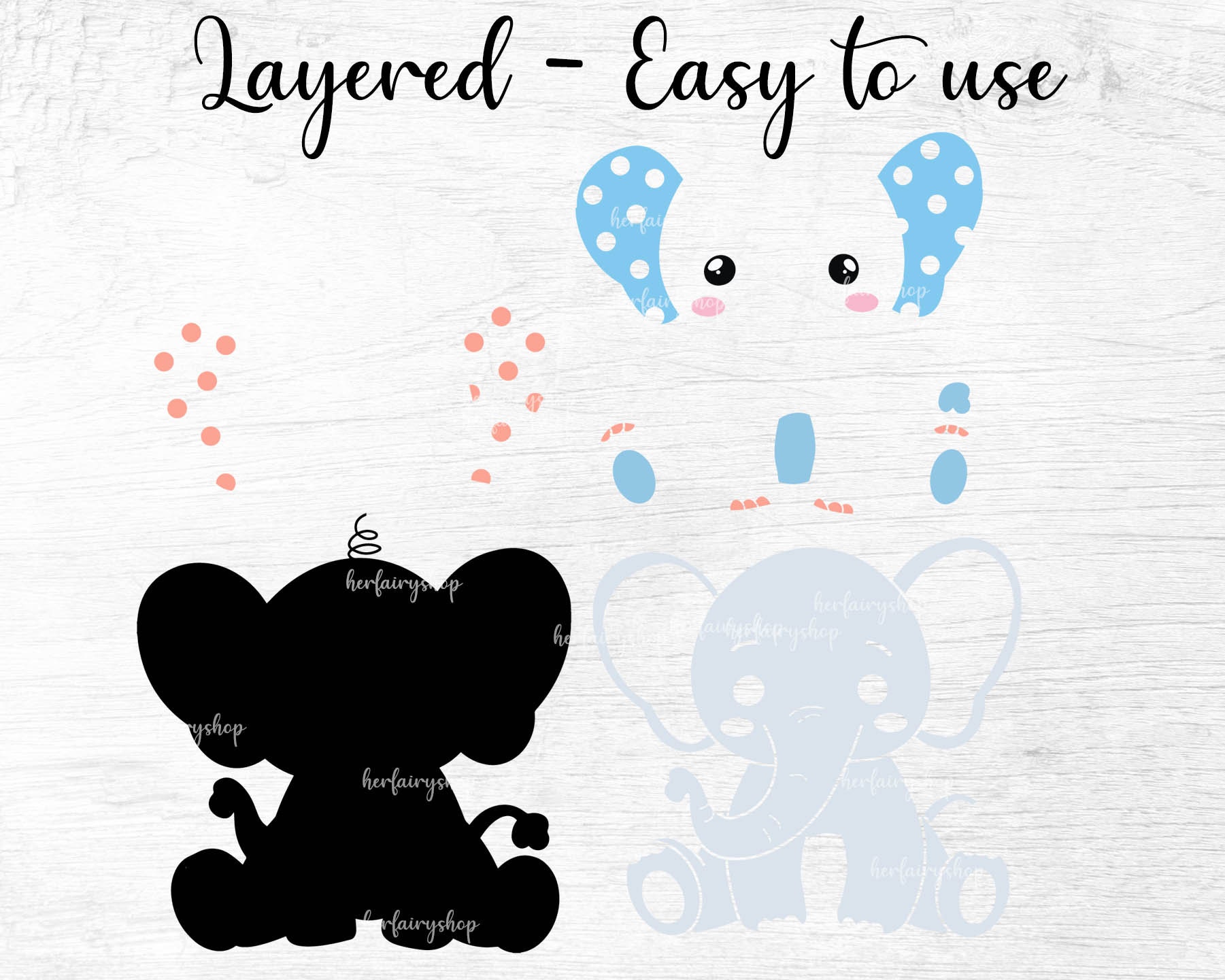 Baby Elephant SVG, Cute Elephant, Baby Boy, Baby Girl Cut File ...