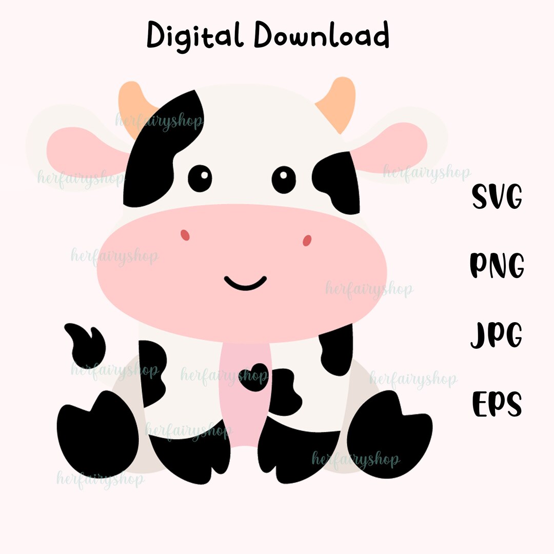 Baby Cow Svg | Cute Cow Svg | Animal Svg I Farm Animal Clipart I Baby ...