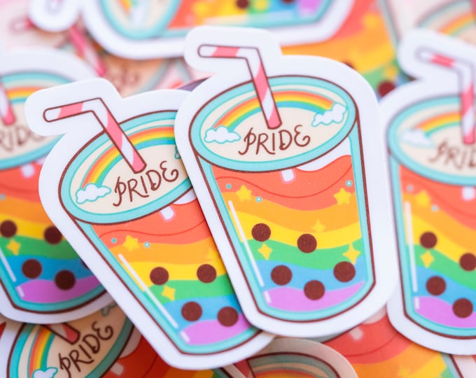 LGBT Bubble Tea Vinyl Gloss Sticker Set 1 - Etsy